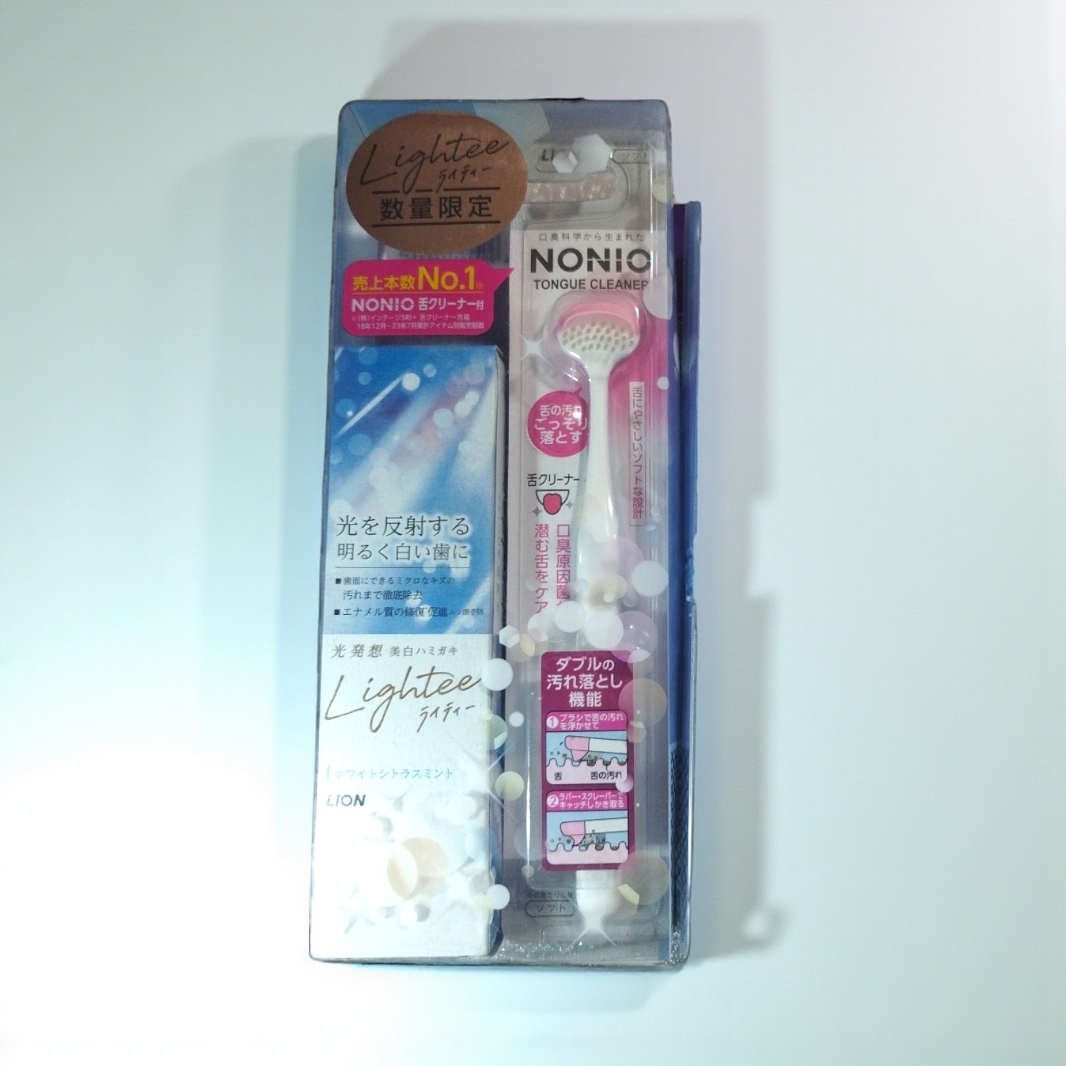 Lightee Toothpaste Premium Citrus Mint 106g + Free NONIO Tongue Cleaner ...